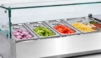 China Commercial Countertop Refrigerated Display Cabinet , Air-Cooled Glass Door Merchandiser for Desserts, Pizza, Salad, Beverage Fresh Keeping for sale