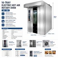 China 16-Tray Electric Hot Air Rotary Oven – Model HG-16D | 380V Industrial Baking Oven with 304 Stainless Steel Rack for sale