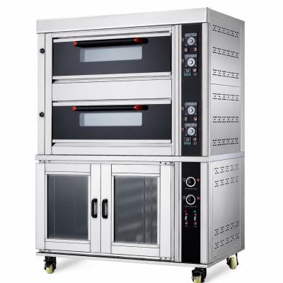 China Commercial 2-Layer 4-Tray Electric Baking Oven With 10-Tray Proofer  Model 40D+10F 380V Bakery Combo for sale