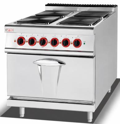 China 800mm Commercial 4-Hot Plate Electric Range with Oven – 20.8KW Heavy-Duty Stainless Steel Cooking Range for sale