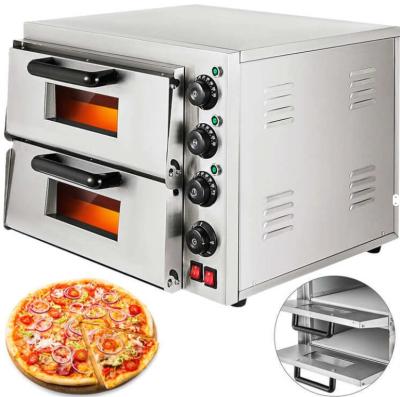 China Commercial Electric Single Deck Pizza Oven, Countertop Stainless Steel Pizza Oven With Stone For Restaurant Pizzeria for sale