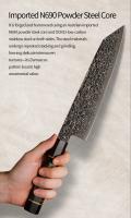 China Longyichang N690 Powder Steel Gyuto Knife Hand‑Forged Japanese Chef’s Knife for Modern Kitchen for sale