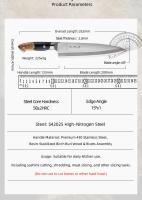China S42025 High Nitrogen Stainless Steel Gyuto Knife Hand-Forged Japanese Style Chef’s Knife for sale