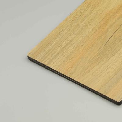 China 4mm  Durable low maintenance Wooden aluminum composite panel for facade 3D wood effect ACM for sale