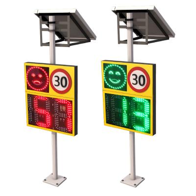 China Solar Radar Speed Warning Sign with 60W Panel & 200m Detection - Mobile App Controlled Traffic Safety System for sale