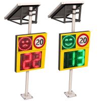 China Solar Radar Speed Detection Sign with Smile Face Feedback - 3 Digit Display, IP54 Waterproof, 500M Visible Distance for sale