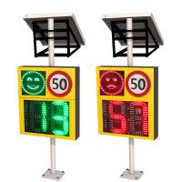 China Solar Radar Speed Detection Sign with Smile Face Feedback - 3 Digit Display, IP54 Waterproof, 500M Visible Distance for sale