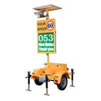 China Solar Trailer LPR Radar Speed Limit Sign with 24.150GHz Frequency and 2.7M Mobile Cart - Stores 20,000 Records for sale
