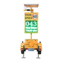 China 100W Solar Portable Radar Speed Trailer with 4-Line Display, 0-130 km/h Detection Range and IP65 Rating for sale