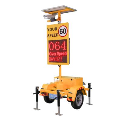 China Single Lane Portable Radar Traffic Speed Sign with 130KM/H LPR Camera and 150M Detection Range for Traffic Safety for sale