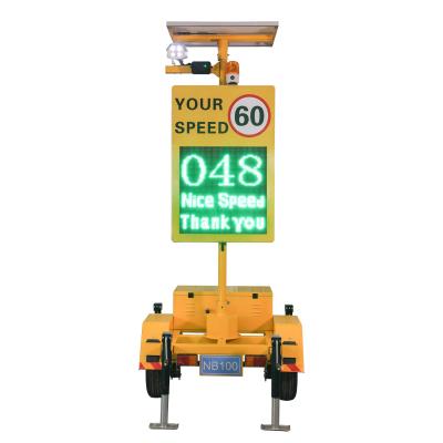 China Portable Traffic Radar Speed Trailer with 100W Solar Panel - 2.7m Mobile Cart, 24.150GHz Radar for Highway Monitoring for sale