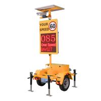 China Portable Traffic Radar Speed Trailer with 100W Solar Panel - 2.7m Mobile Cart, 24.150GHz Radar for Highway Monitoring for sale