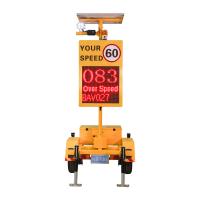 China Portable Traffic Radar Speed Trailer with 100W Solar Panel - 2.7m Mobile Cart, 24.150GHz Radar for Highway Monitoring for sale