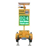 China Portable Traffic Radar Speed Trailer with 100W Solar Panel - 2.7m Mobile Cart, 24.150GHz Radar for Highway Monitoring for sale