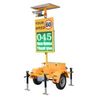 China CE Certified Portable LPR Radar Speed Sign Trailer with 100W Solar Panel and 2.7m Height for sale
