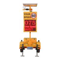China 100W Solar Portable Radar Speed Trailer with 4-Line Display, 0-130 km/h Detection Range and IP65 Rating for sale