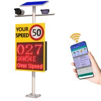 China 2024 LPR Radar Speed Feedback Sign with 24.125GHz Detector, 640x640mm LED Display and 20,000 Record Storage for sale