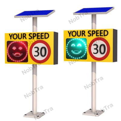 China NobTra LED Radar Speed Limit Sign with 150m Detection, 60W Solar Panel for School Zones and Traffic Control for sale