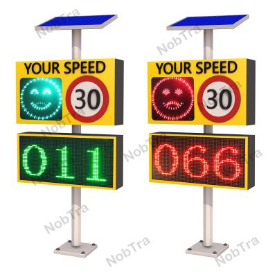 China Solar Speed Feedback Sign with 24.125GHz Radar and 60W Solar Panel - Customizable 30-60 km/h Limits for sale