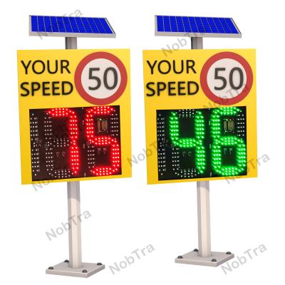 China 12-24VDC Power Source Solar Powered Radar Speed Signs Standard With 200 Meters Radar Detection Distance and 10-250KMH Speed Range for sale