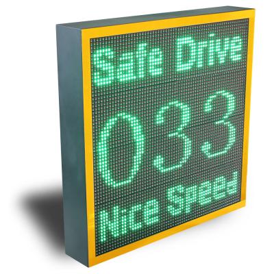 China LPR Solar Speed Sign with Phone APP Control - 640x640mm Panel, 0-250 km/h Range, IP54 Waterproof for sale
