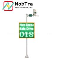 China LPR Solar Speed Sign 640x640mm 6500 Nits with Millimeter Wave Radar Detection for Traffic Safety for sale