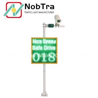 China LPR Solar Speed Sign 640x640mm 6500 Nits with Millimeter Wave Radar Detection for Traffic Safety for sale
