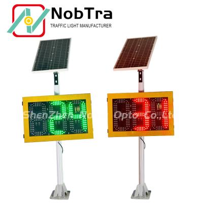China Solar Traffic Signal Speed Limit Sign with Radar Monitoring 1-250 km/h Range Red Green LED Display for sale