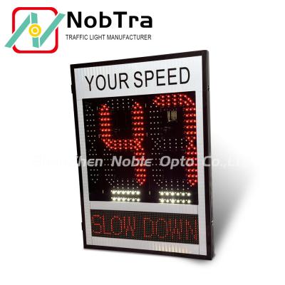 China 60W Solar-Powered Radar Speed Limit Sign with 1 km/h Accuracy and 500m Visibility for Traffic Control for sale