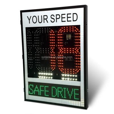 China Remote connectivity Solar Powered Radar Speed Signs featuring angle compensation 0 to 90 degrees and speed limit setting by phone app for speed detection for sale