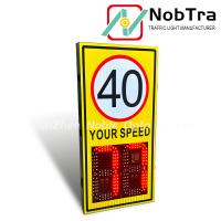 China 12watt Red and 15watt Green Power Consumption Cold Rolled Sheet Digital Speed Limit Signs for 200 Meters Radar Detection for sale