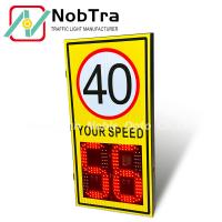 China 40C To 70C 2 digits Solar Powered Radar Speed Feedback Sign Featuring Solar 12V Or AC 220V Power Source For Road Safety for sale