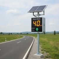 China 40C To 70C 2 digits Solar Powered Radar Speed Feedback Sign Featuring Solar 12V Or AC 220V Power Source For Road Safety for sale