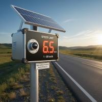 China Weatherproof IP 54 Radar Feedback Sign Solar Featuring Radar Working Frequency 24.125GHZ and Speed Limit 1 to 99kmh for Road Speed Control for sale