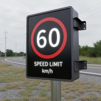 China 2.5 to 4 Meters Install Height Cold Rolled Sheet Digital Speed Limit Signs With Mounting Brackets Offering Speed Regulation for sale