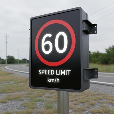 China 2.5 to 4 Meters Install Height Cold Rolled Sheet Digital Speed Limit Signs With Mounting Brackets Offering Speed Regulation for sale