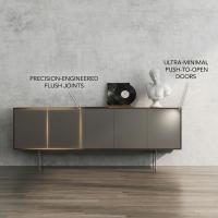 China L-Shape Executive Office Desk 2200mm E1 Grade Melamine Board Side Cabinet Metal Legs for sale