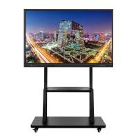China 55 65 75 Inch Adjustable Interactive Whiteboard Stand Metal Floor Mobile Stand for sale