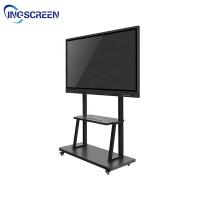 China 86in Interactive Whiteboard Stand 150KG Flat Panel Mobile Rolling Flat Screen Tv Stand for sale