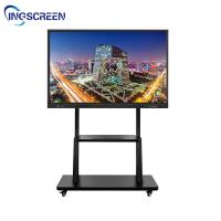 China 86in Interactive Whiteboard Stand 150KG Flat Panel Mobile Rolling Flat Screen Tv Stand for sale