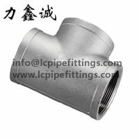 China Stainless Steel Tee Fitting SS304 SS316 150lb Pressure Rating NPT BSP Thread 1/2 Inch Investment Casting for sale
