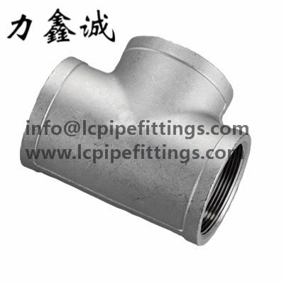 China Stainless Steel Tee Fitting SS304 SS316 150lb Pressure Rating NPT BSP Thread 1/2 Inch Investment Casting for sale