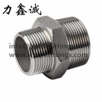 China Stainless Steel Reduce Hex Nipple DIN DN15 17-125mm Size Range with Hexagonal Wrench Flats for Industrial Piping for sale
