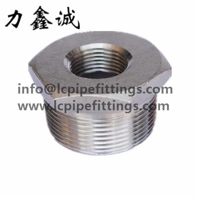 China Stainless Steel Hex Bushing Fittings 150 lbs BSP Thread 1/4