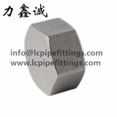 China Stainless Steel Hexagon Cap SS304/SS316 150# Pressure Rating 1/8