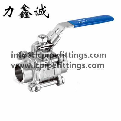 China Stainless Steel 3-Piece Weld Ball Valve 3 inch PN63 BW SS304 ASME B16.25 Sch40 Industrial Grade for sale