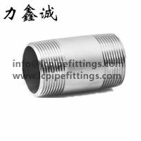 China SS316L Stainless Steel Barrel Nipple Pipe Fittings 150LB Pressure Rating NPT/BSPT Double Threaded for sale