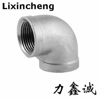 China Stainless Steel 90 Degree Elbow Pipe Fitting BSP NPT Thread 1/2 to 2 Inch for sale