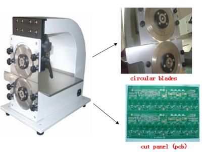 China 200mm/S Mini Cutting Shear PCB Depanelizer With Two CAB Circle Blades for sale