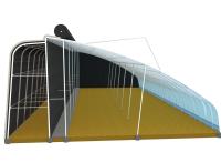 China Multi-Span Commercial Greenhouse with End Floral Sightseeing and Striped Glass Terrace for sale